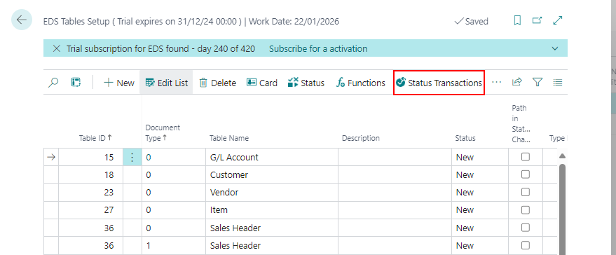 Setup tables requirements, mandatory fields and field replacement ...