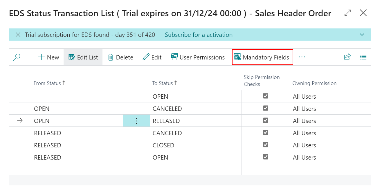 Setup tables requirements, mandatory fields and field replacement ...