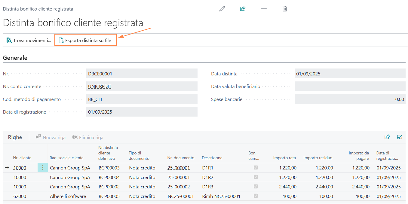 Bank Files For Italy - Funzionalità (CBI) | EOS Docs