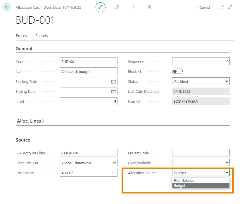 Allocation List (EMA) | EOS Docs